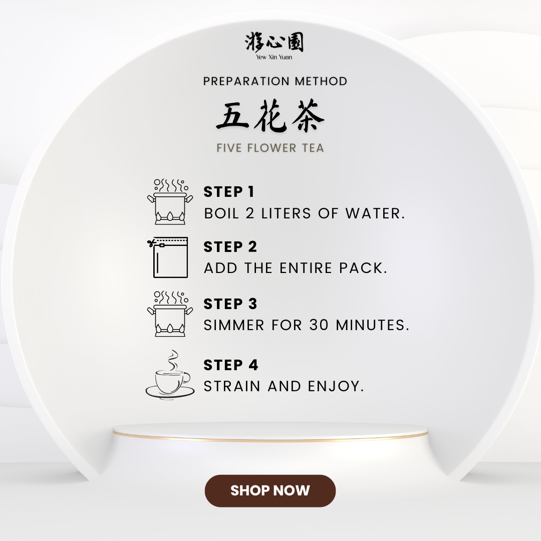 Yew Xin Yuan - Five Flower Tea 五花茶